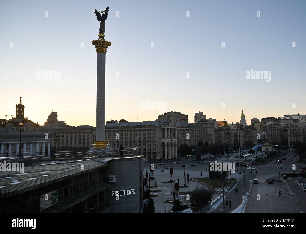 General view of the Kyiv Independence Square amid the Russian invasion ...