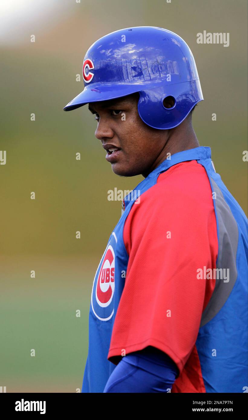Chicago Cubs' Starlin Castro during a spring training baseball workout ...