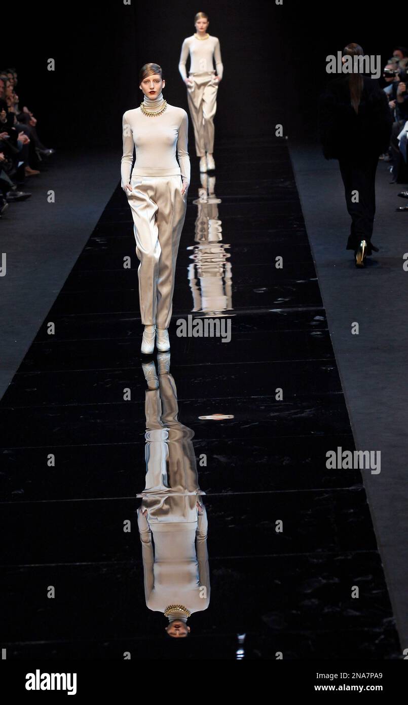 A model wears a creation from designer Guy Laroche as part of the Fall ...