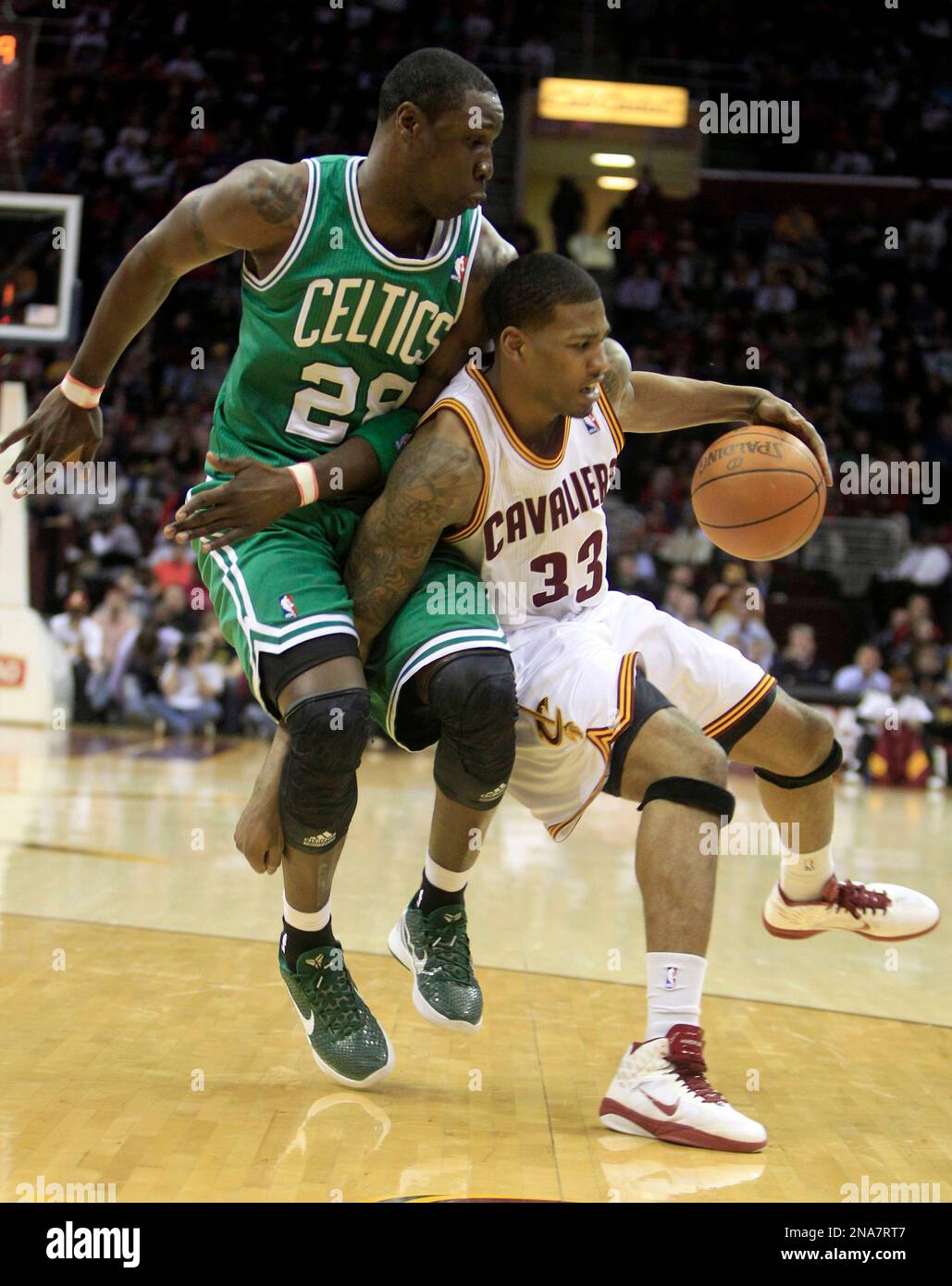 Boston Celtics' Mickael Pietrus (28), from Guadeloupe, and Cleveland ...
