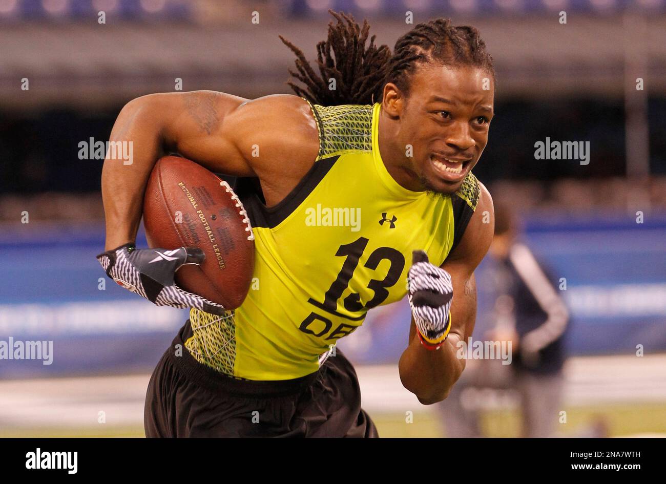 Wisconsin defensive back Antonio Fenelus runs a drill at the NFL ...