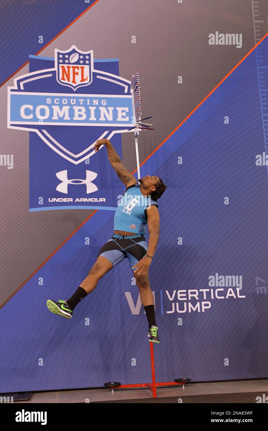 Arizona State linebacker Vontaze Burfict runs a drill at the NFL ...