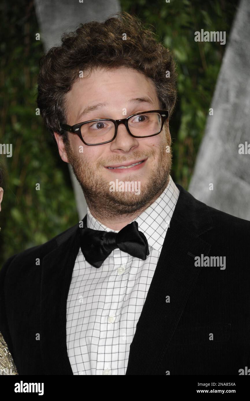 Seth Rogen arrives at the Vanity Fair Oscar party on Sunday, Feb. 26 ...