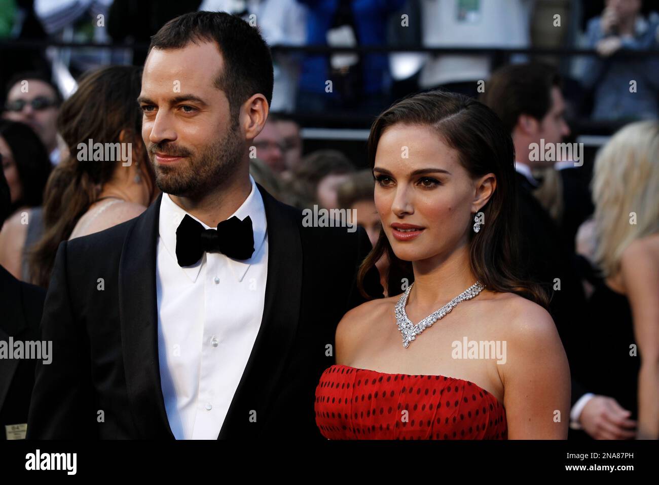 Actress Natalie Portman, right, and Benjamin Millepied arrive before ...