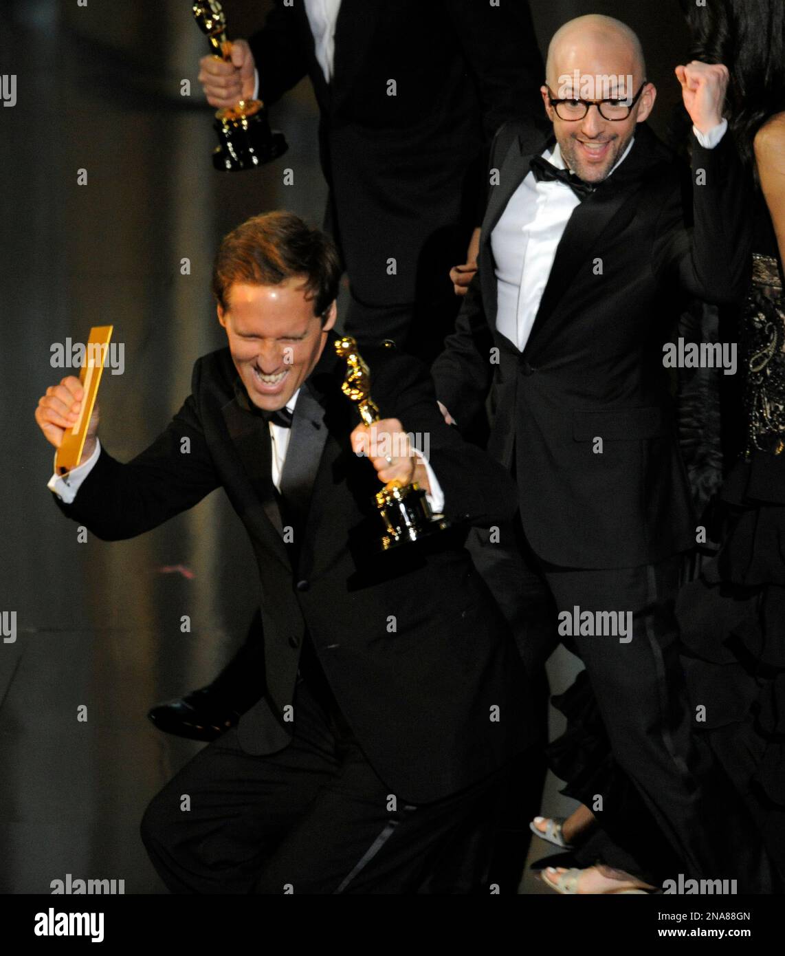 Nat Faxon, left, and Jim Rash accept the Oscar for best adapted ...
