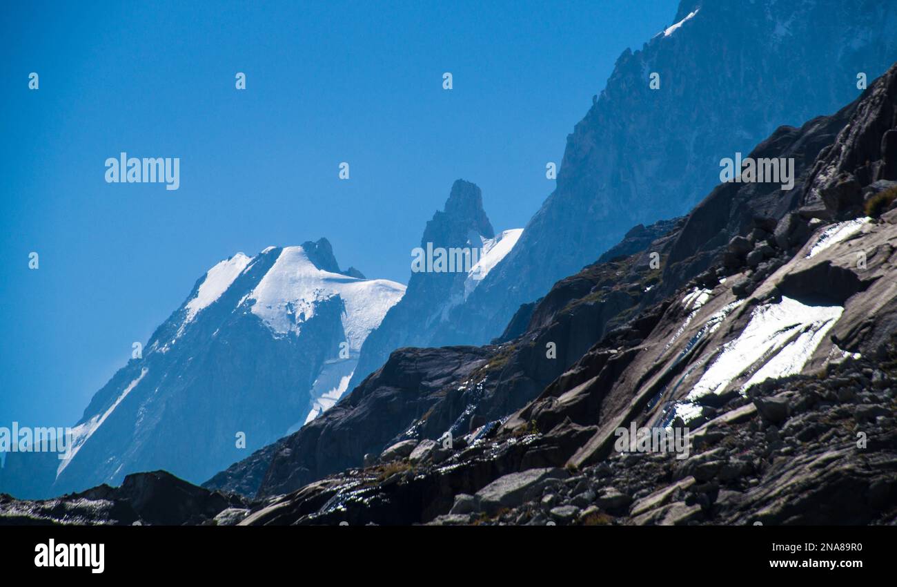 A scenic view of Glacier d'Argentiere in mountains of Chamonix, Upper Savoie, France Stock Photo ...