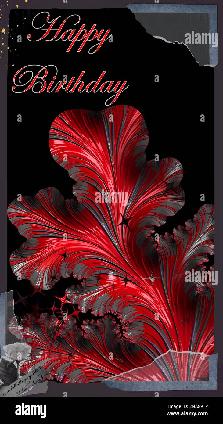 Colorful birthday greeting card with abstract background and lettering ...