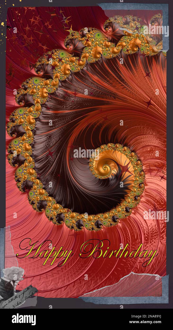 Colorful birthday greeting card with abstract background and lettering ...