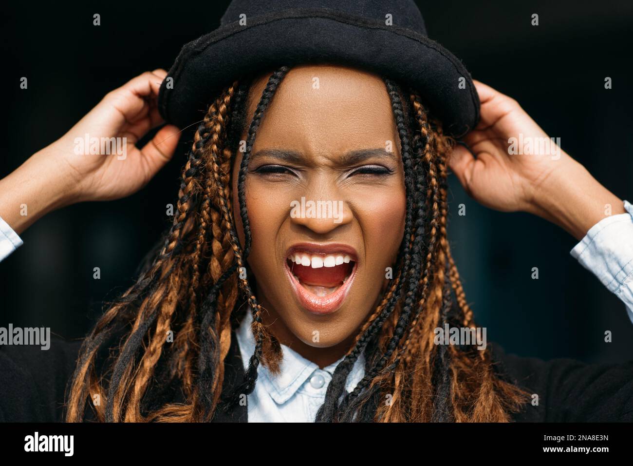 Angry dissatisfied irritated african american hi-res stock photography ...