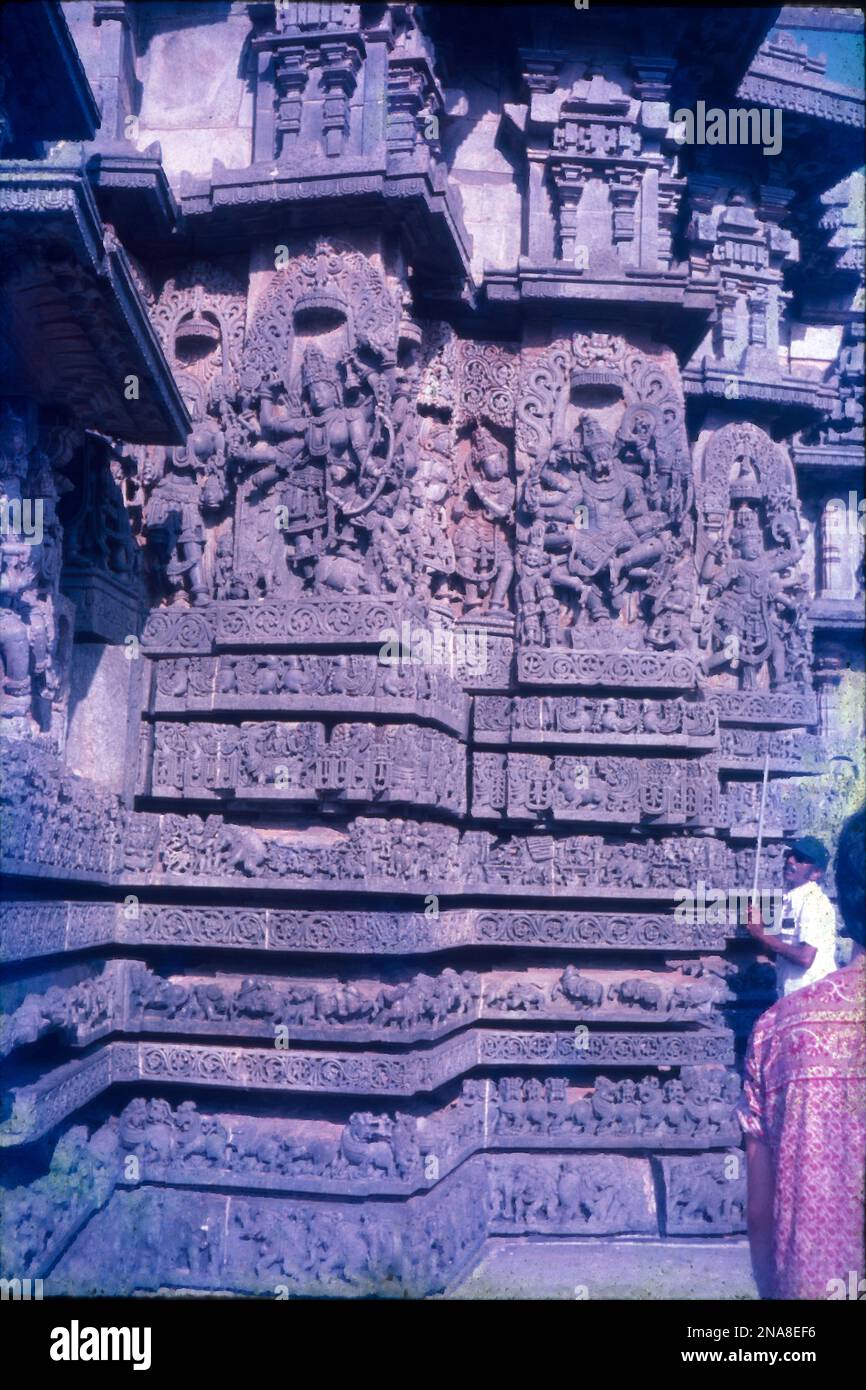 The temple structures in Halebidu are full of beautiful carvings ...