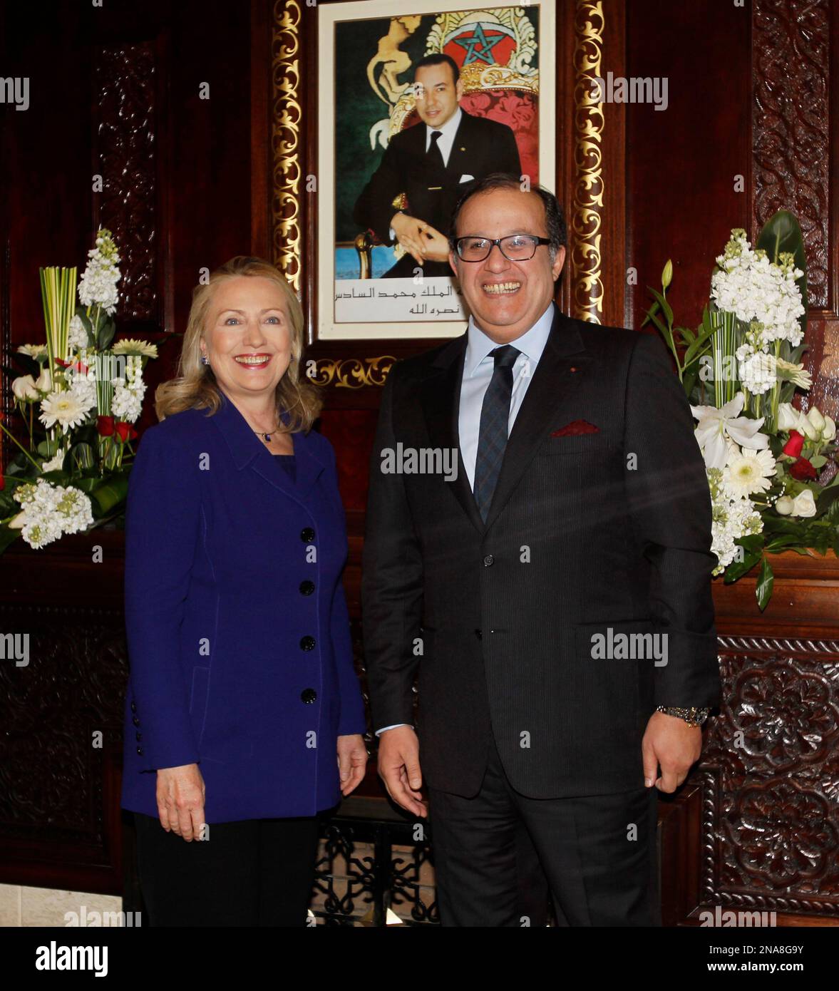 U.S. Secretary of State Hillary Rodham Clinton, right, meets with the ...