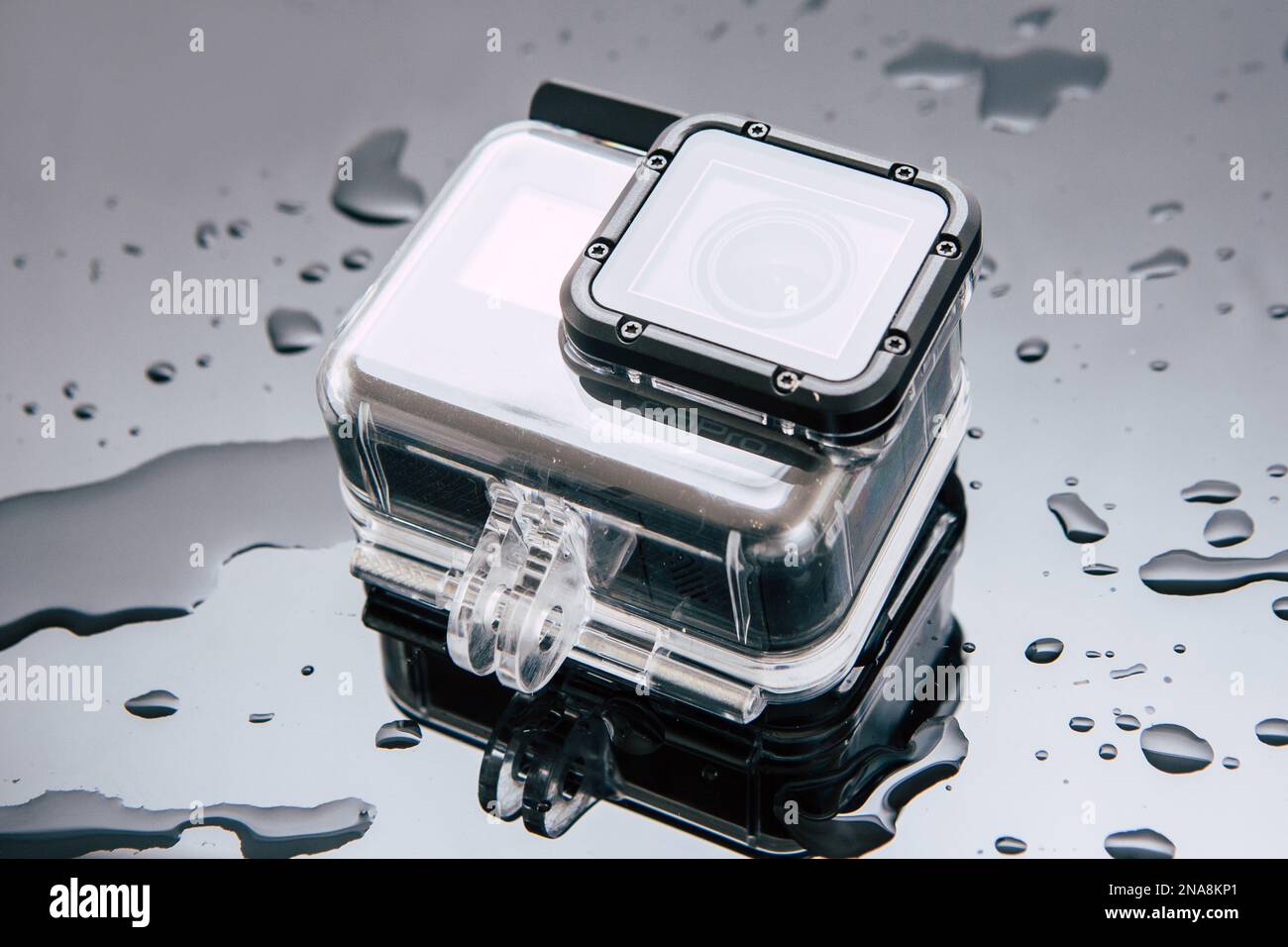 GoPro HERO 5 action camera in waterproof case Stock Photo - Alamy