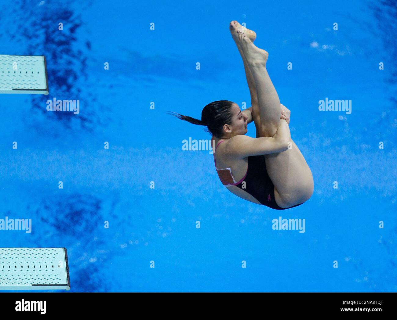 Canada's Pamela Ware competes in the Women's 3m Springboard final at ...