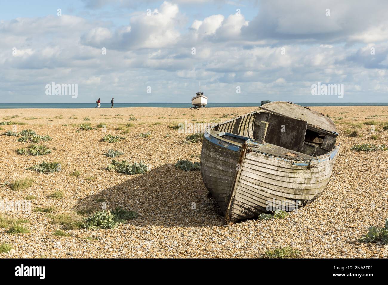 Old boat, Dungeness, Kent Coast, England, UK © Dosfotos/Axiom Stock ...
