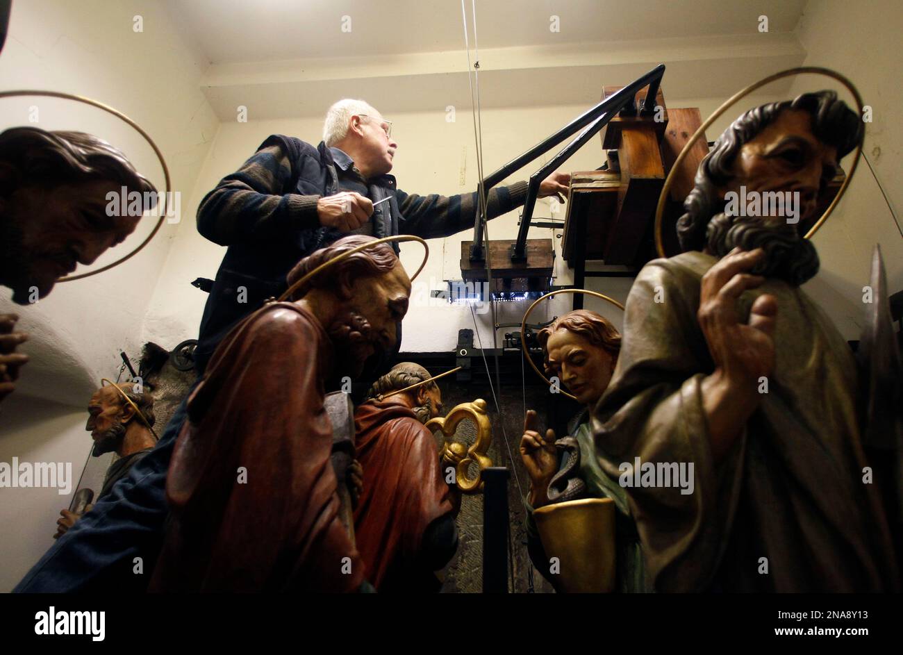 Petr Skala performs his weekly maintenance of the famous Astronomical ...