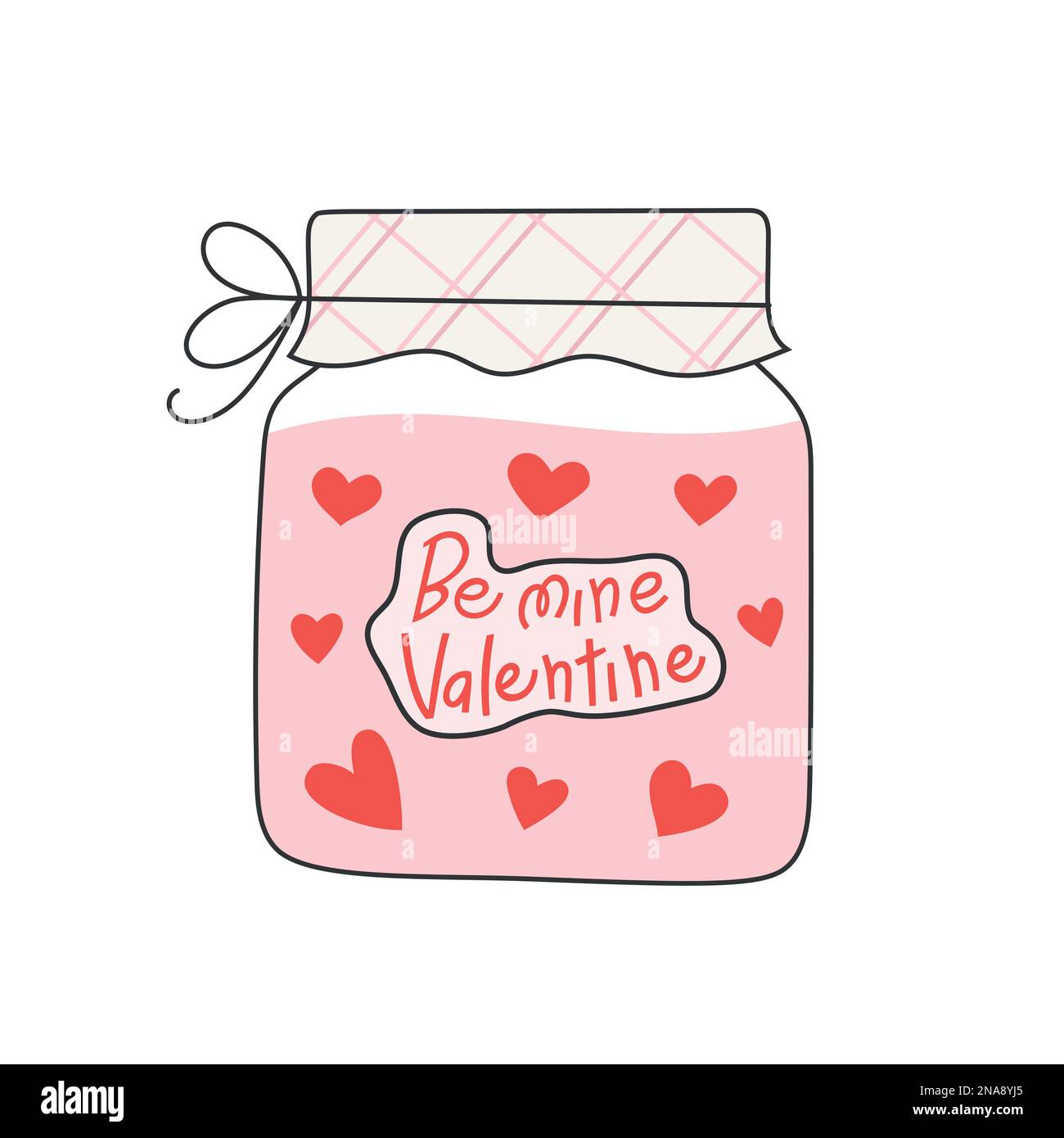 Cute vector illustration of love jar. Perfect for Valentines day card ...