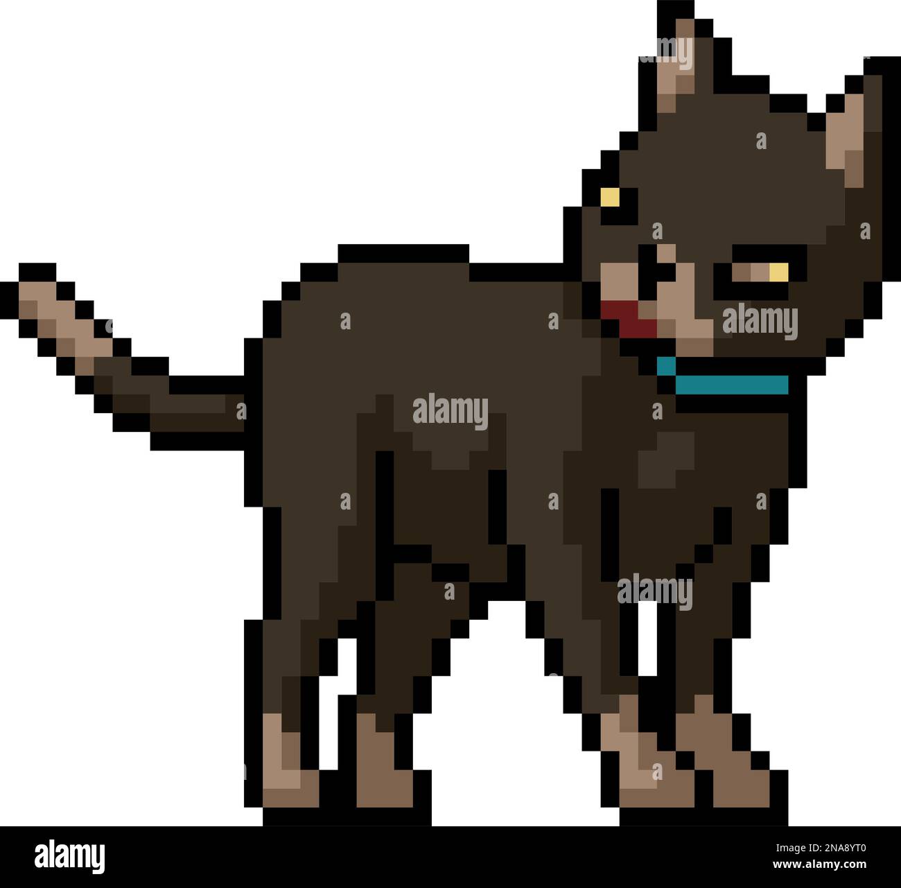Cute cat pixel art hi-res stock photography and images - Alamy
