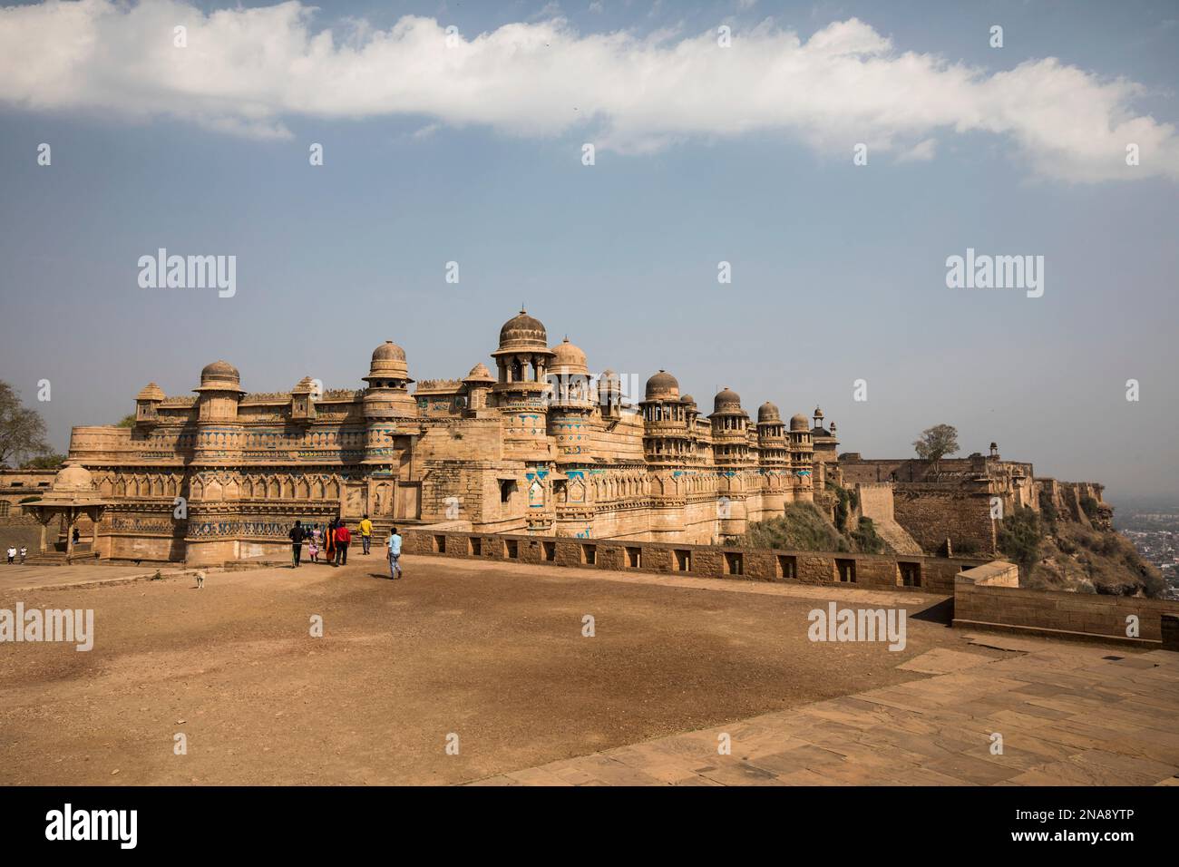 Sadhu holy man at the entrance to Jahangiiri Mahal and Raja Mahal Fort ...