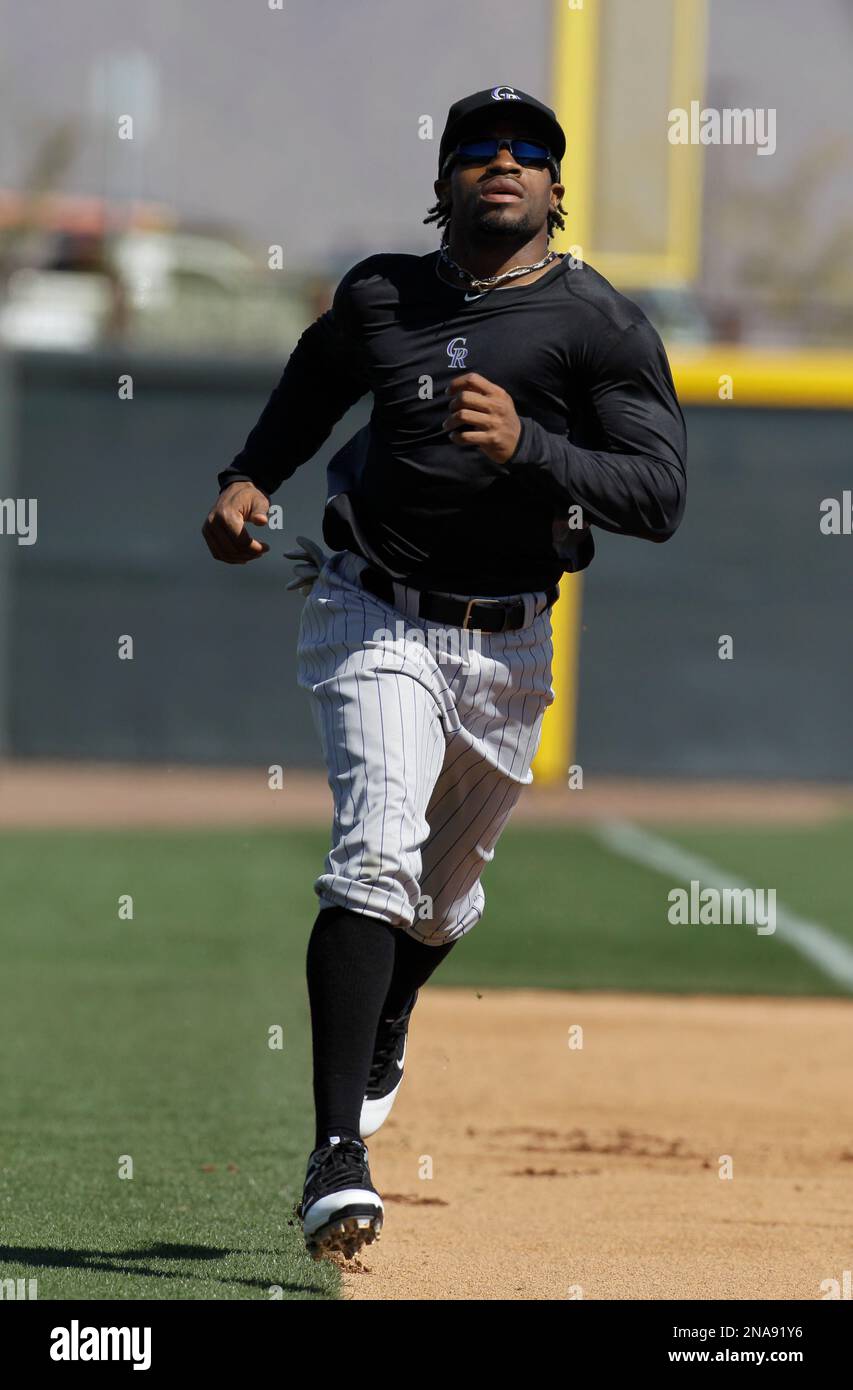 Colorado Rockies' Eric Young Jr. during a spring training baseball ...