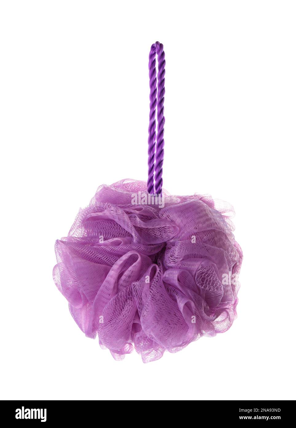 New violet shower puff isolated on white Stock Photo - Alamy