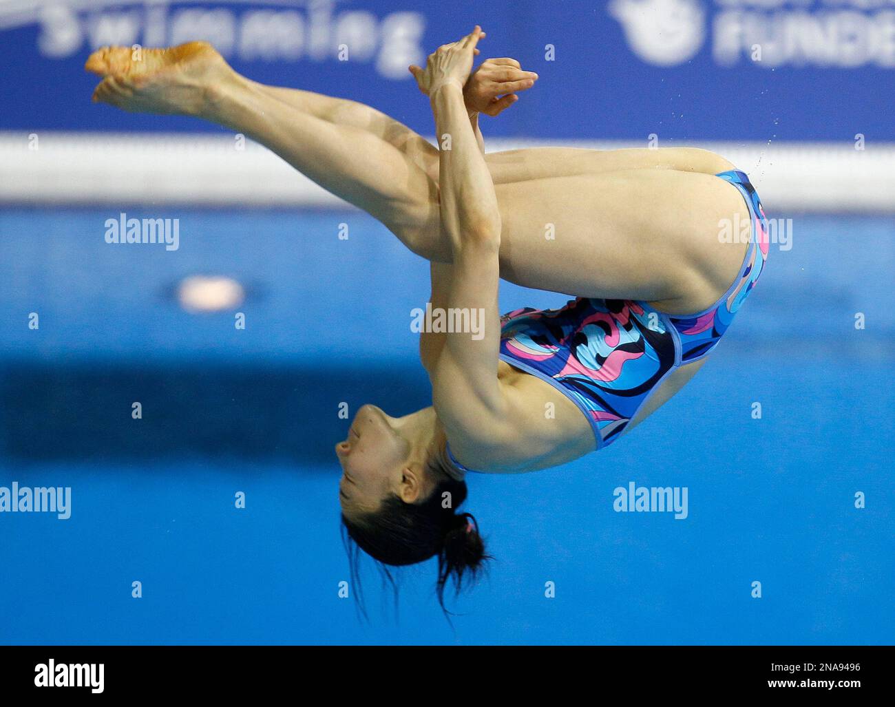 Japan's Sayaka Shibusawa takes part in the Women's 3m Springboard event ...