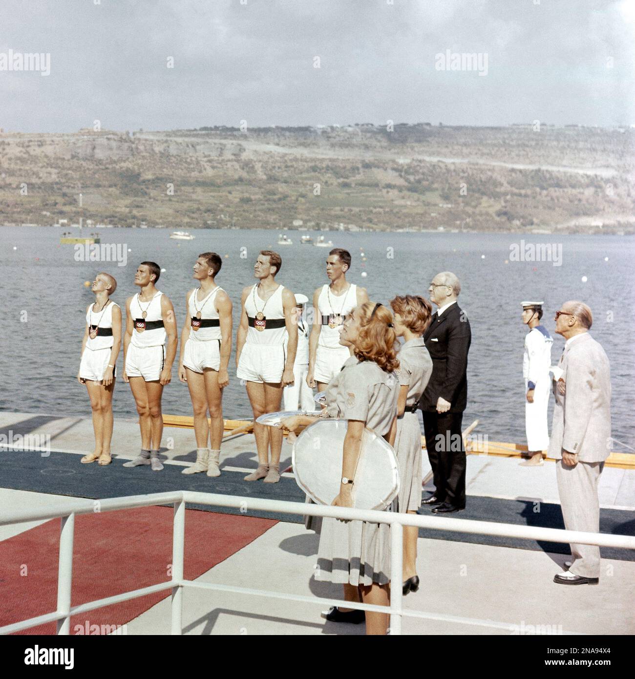 Gold medal winners of the Men's coxed fours Summer Olympic Games rowing ...