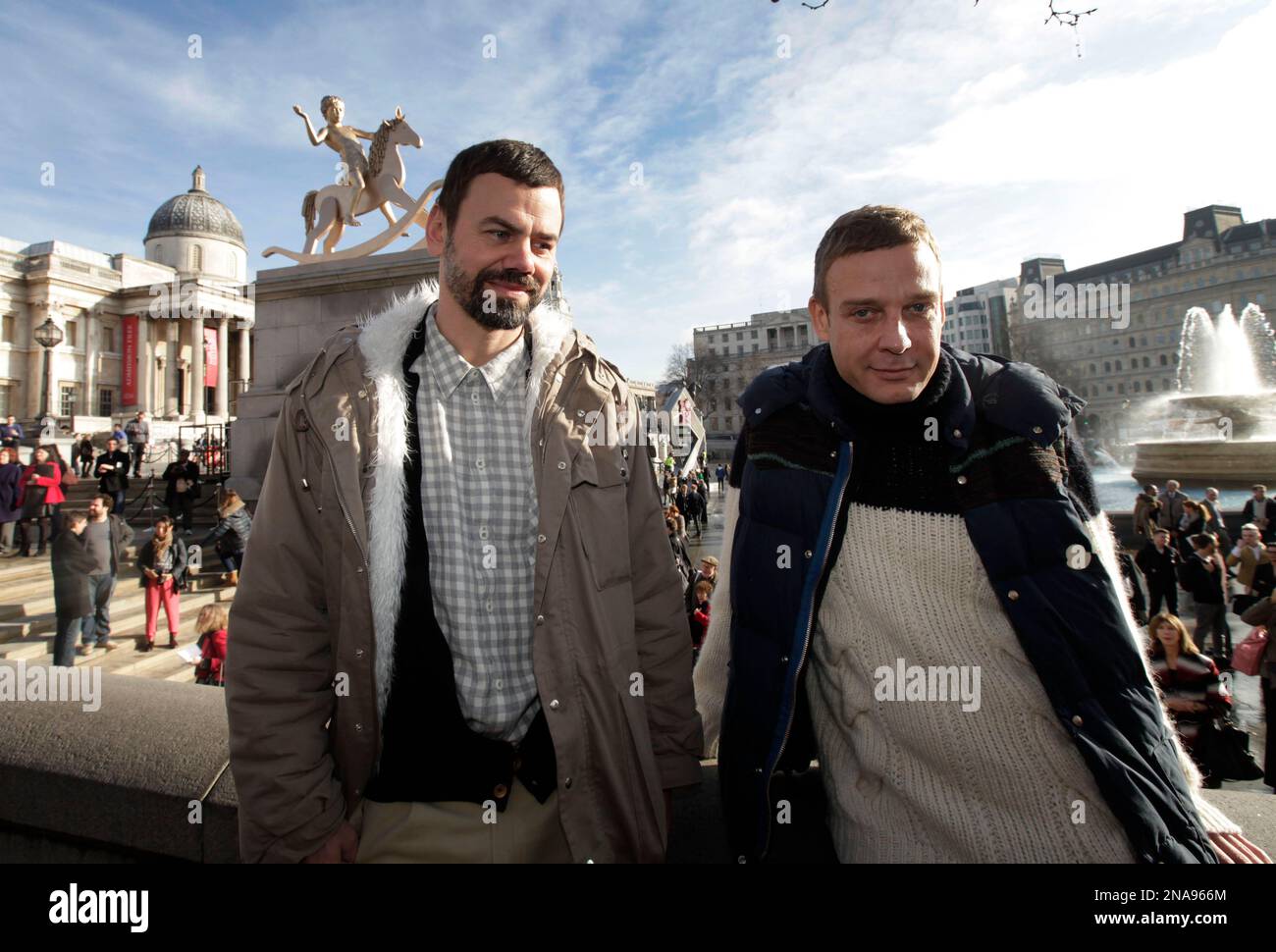 Artists Michael Elmgreen, right, of Denmark, and Ingar Dragset, left ...