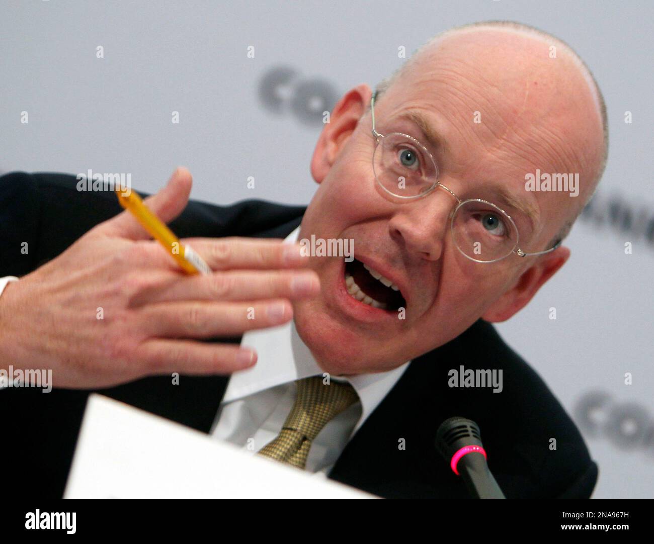 CEO of Commerzbank Martin Blessing speaks during the annual press ...