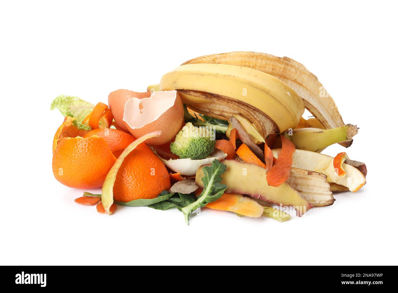 Pile of organic waste for composting on white background Stock Photo ...