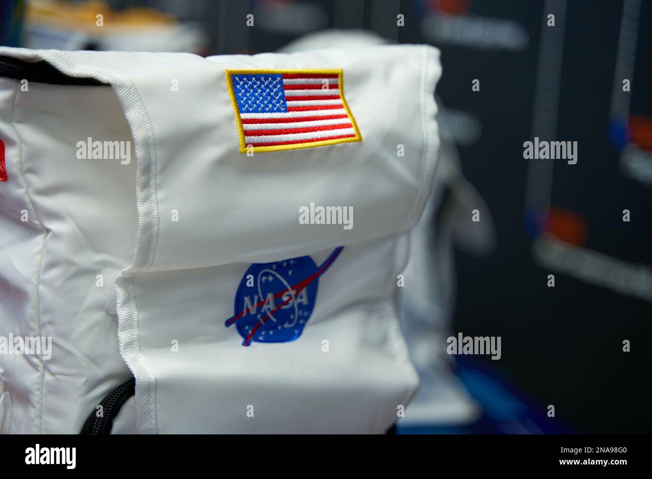 Nasa backpack in planetarium museum close up Stock Photo - Alamy