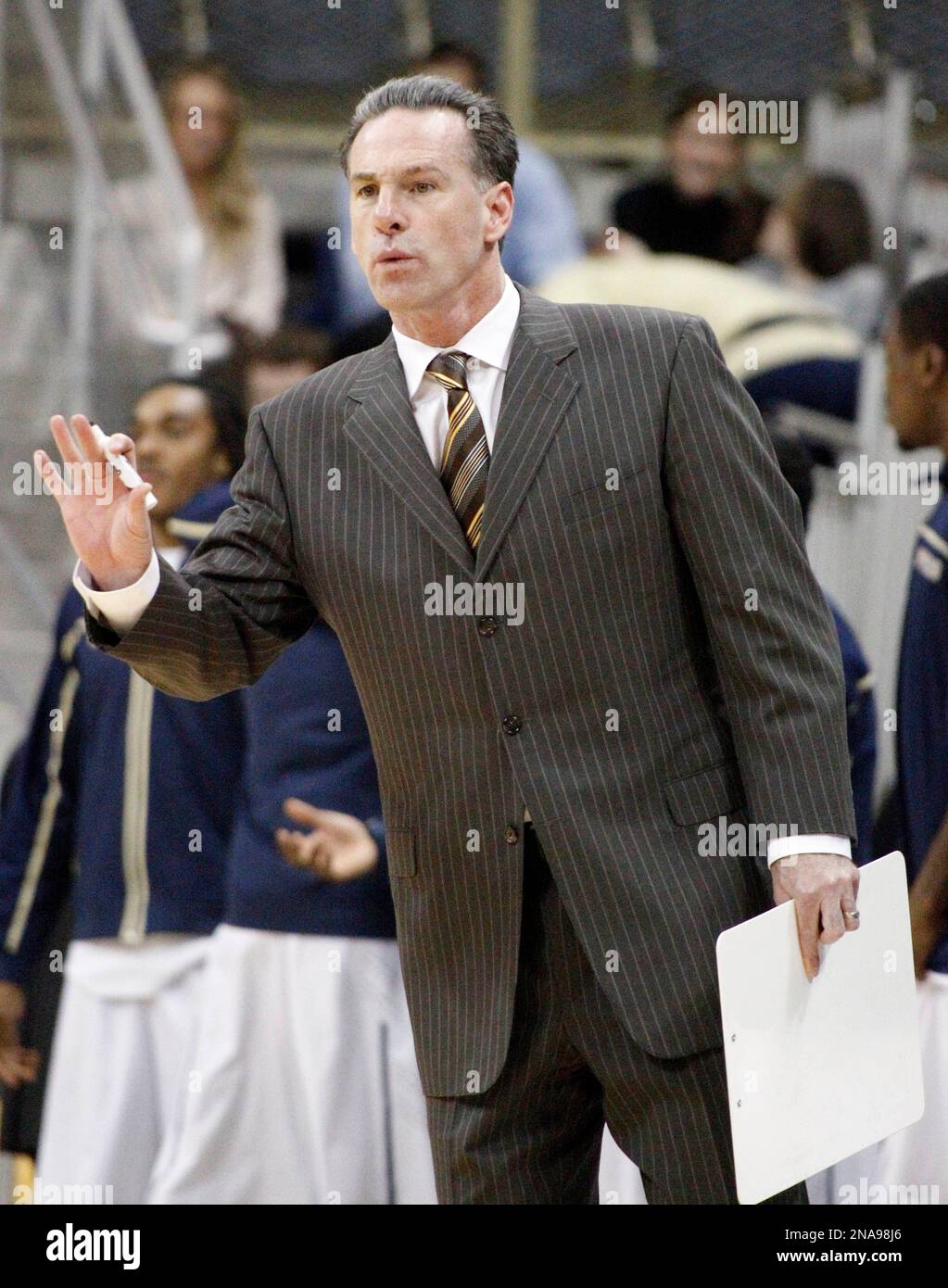 Pittsburgh head coach Jamie Dixon in the NCAA college basketball game ...