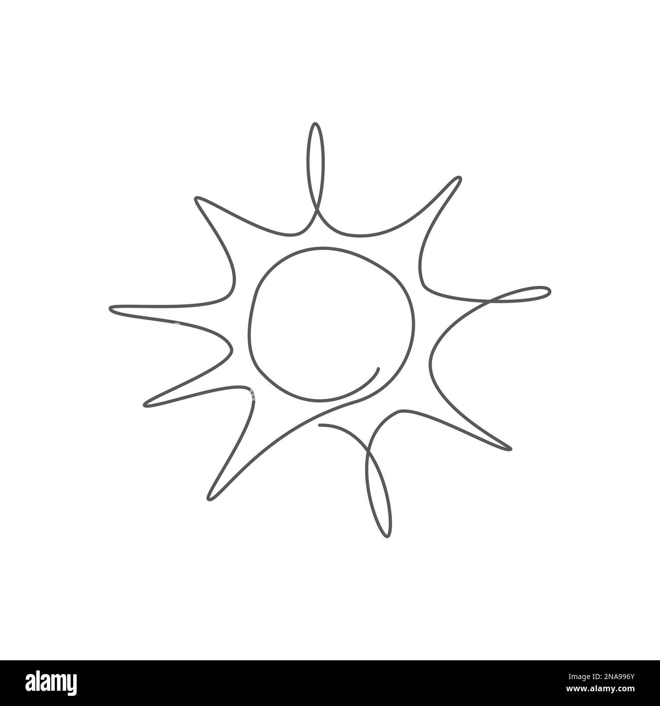 Sun One line drawing on white background Stock Vector Image & Art - Alamy