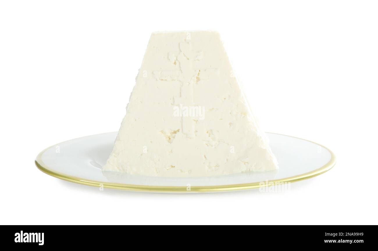 Traditional cottage cheese Easter paskha isolated on white Stock Photo ...