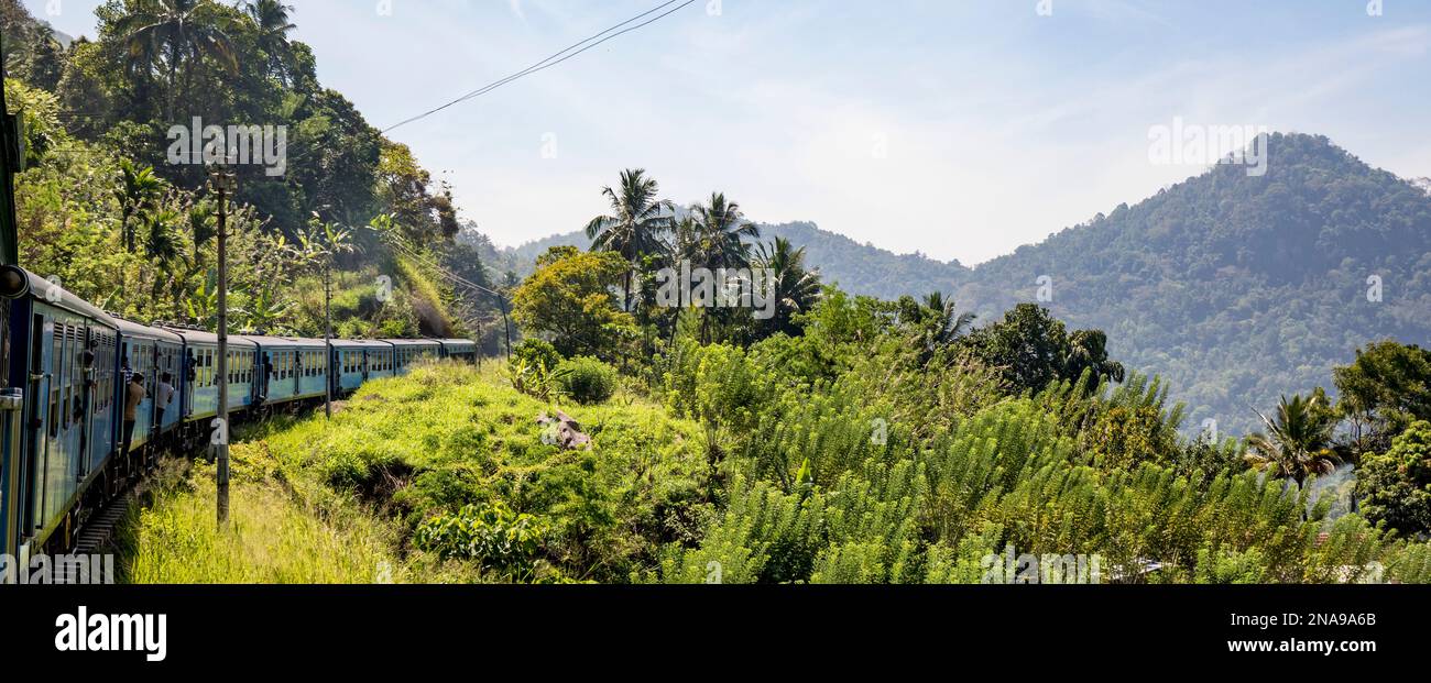 Hill train journey from Colombo to Kandy, Hill Country, Sri Lanka; Hill Country, Sri Lanka Stock ...