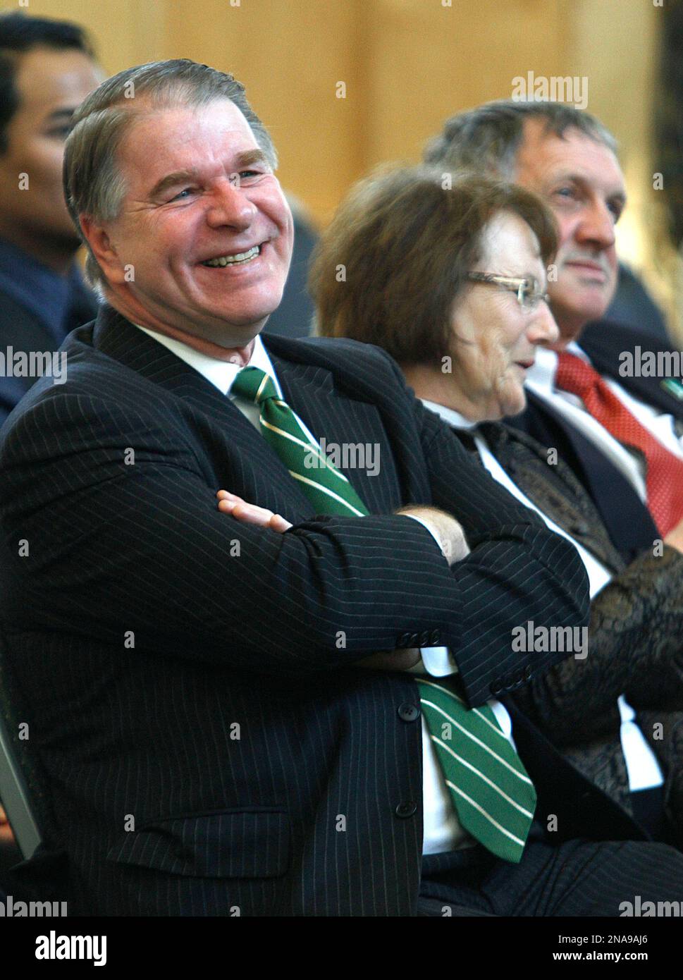 Former University of Vermont President Dan Fogel smiles during an ...