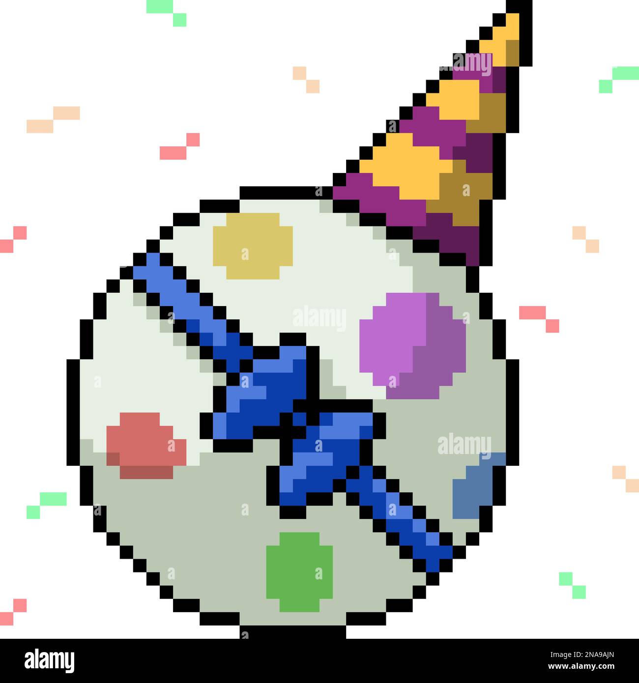 pixel art of colorful snowball birthday Stock Vector Image & Art - Alamy