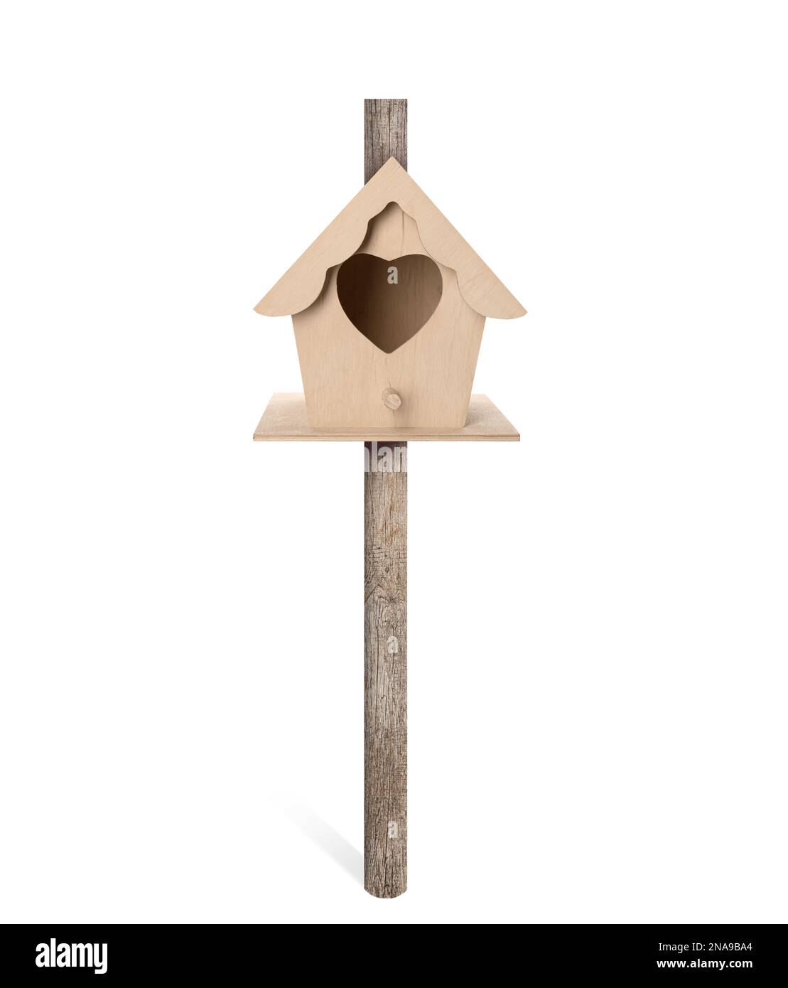 Beautiful wooden bird box isolated on white Stock Photo - Alamy