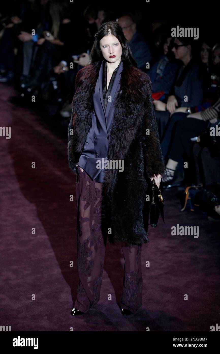 A model wears a creation of Gucci, part of the women's Fall-Winter 2012 ...