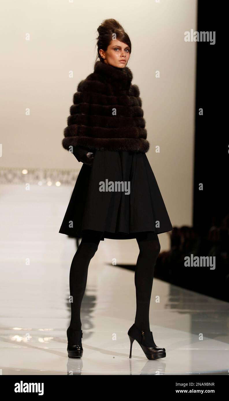 A model wears a creation of Simonetta Ravizza, part of the women's Fall ...