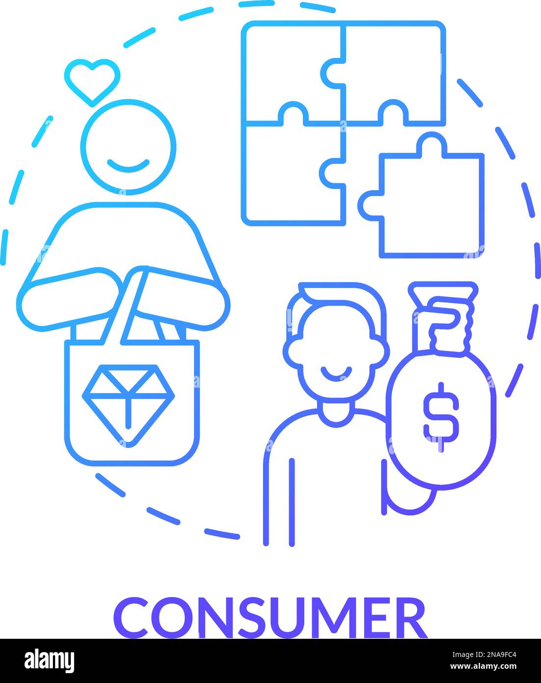 Consumer blue gradient concept icon Stock Vector Image & Art - Alamy