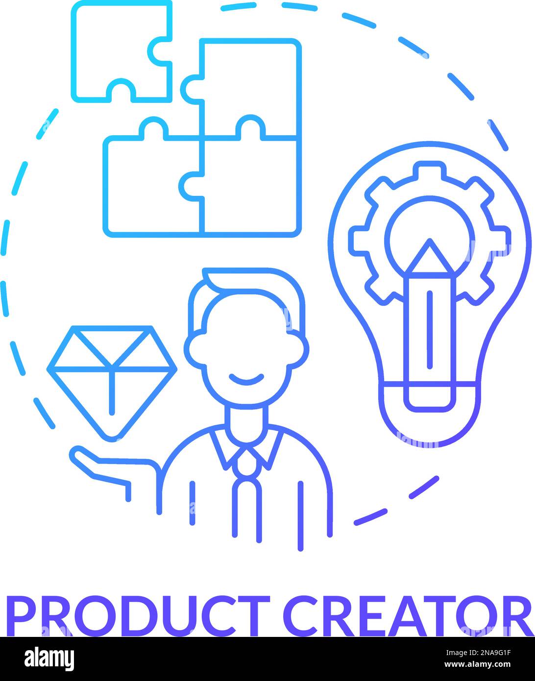 Product creator blue gradient concept icon Stock Vector Image & Art - Alamy