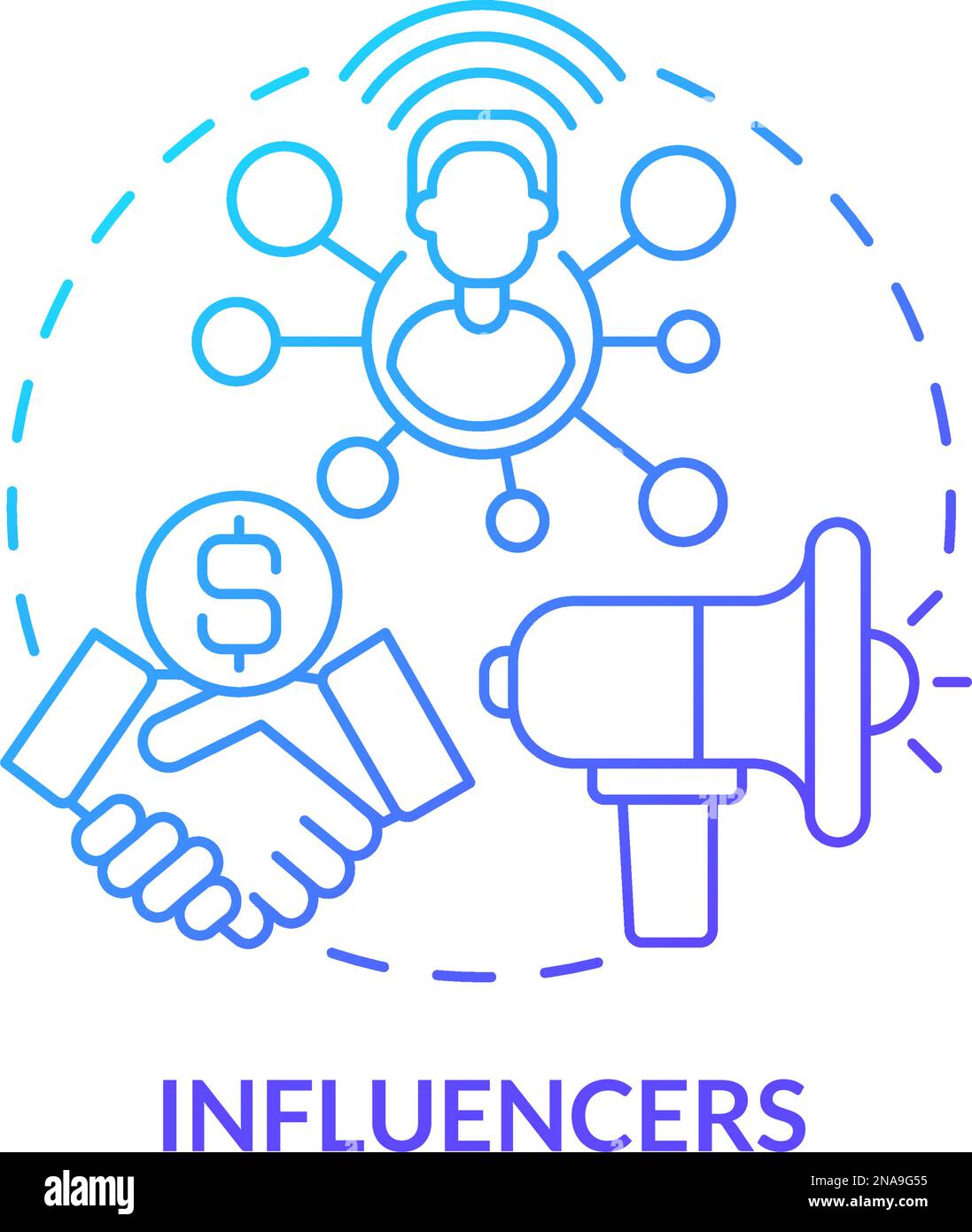 Influencers blue gradient concept icon Stock Vector Image & Art - Alamy