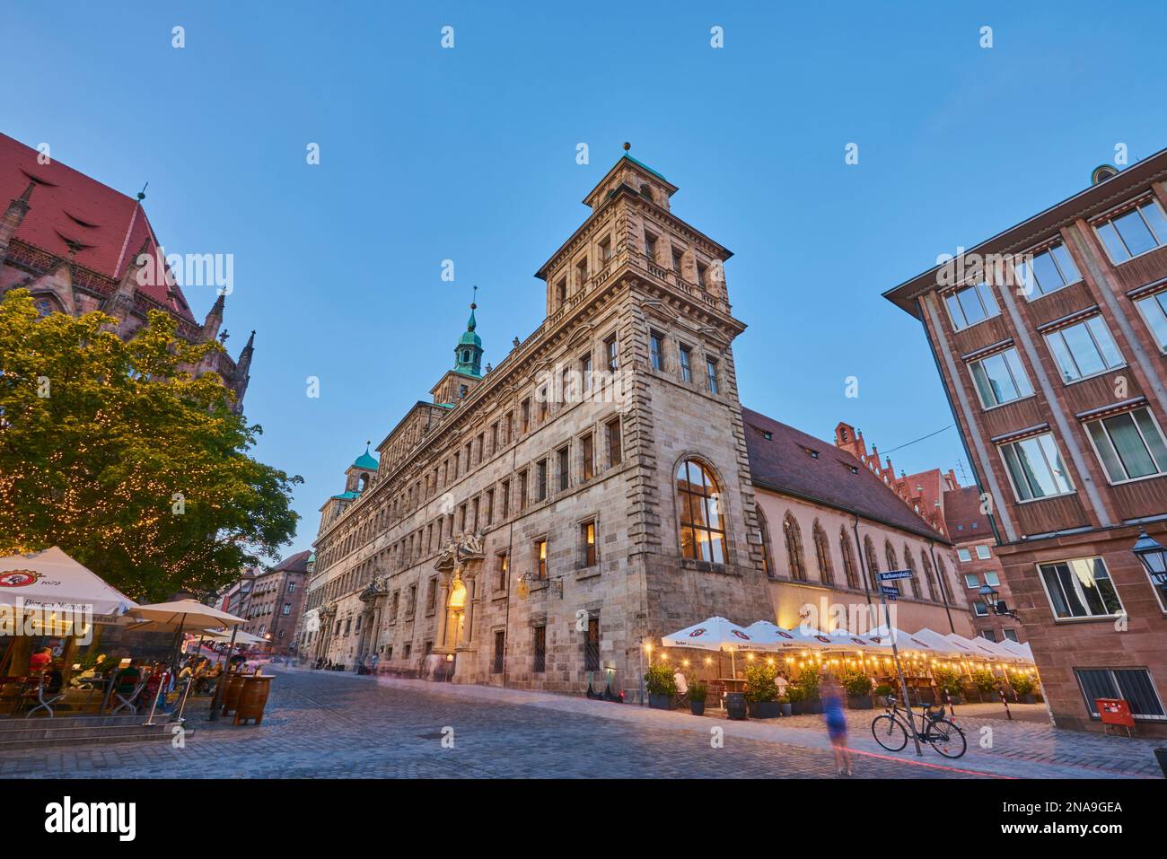 Town Hall at blue hour; Nuremberg, Franconia, Bavaria, Germany Stock ...