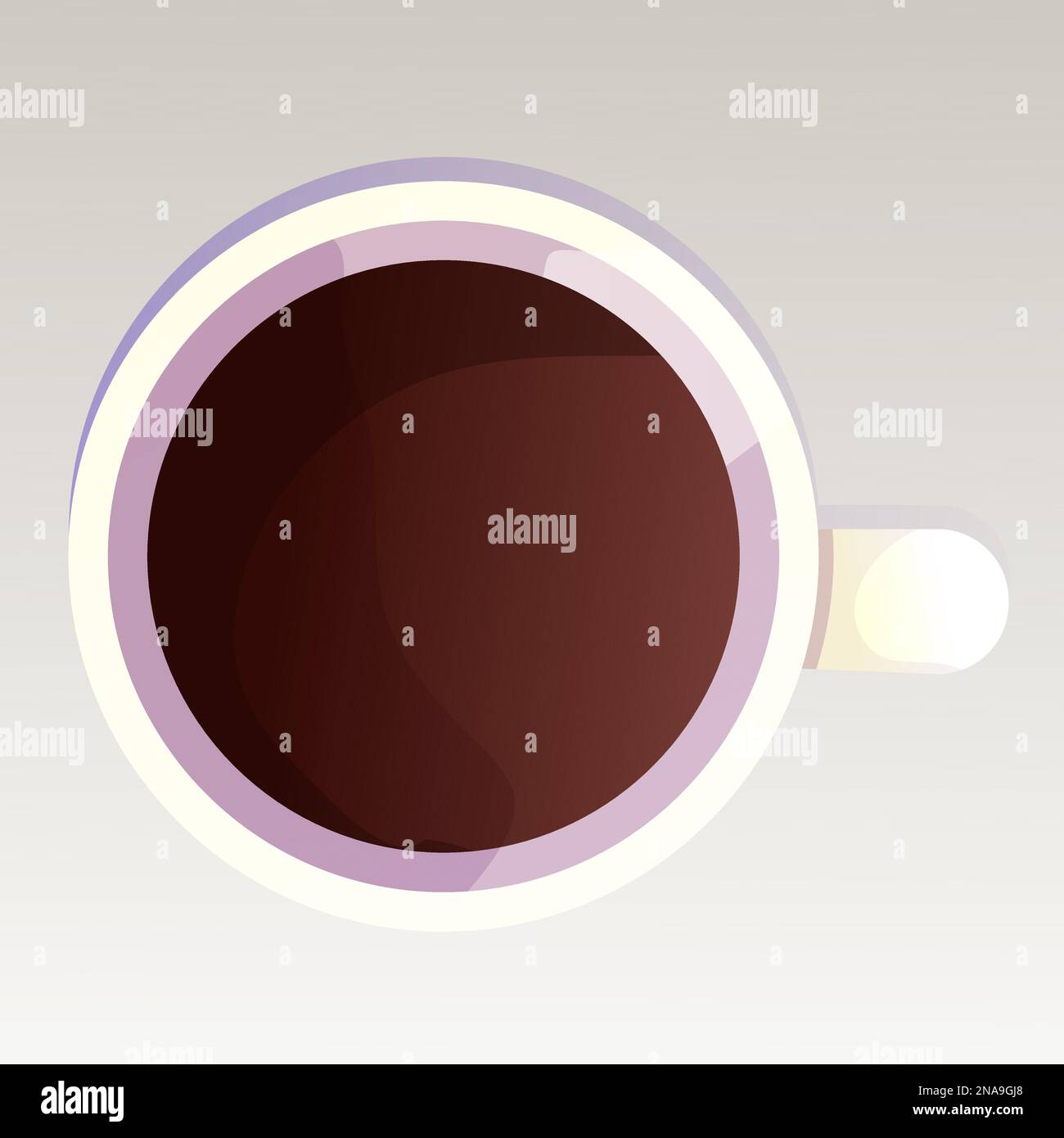 Coffee cup, beverage with caffeine, cappuccino in mug top view in ...