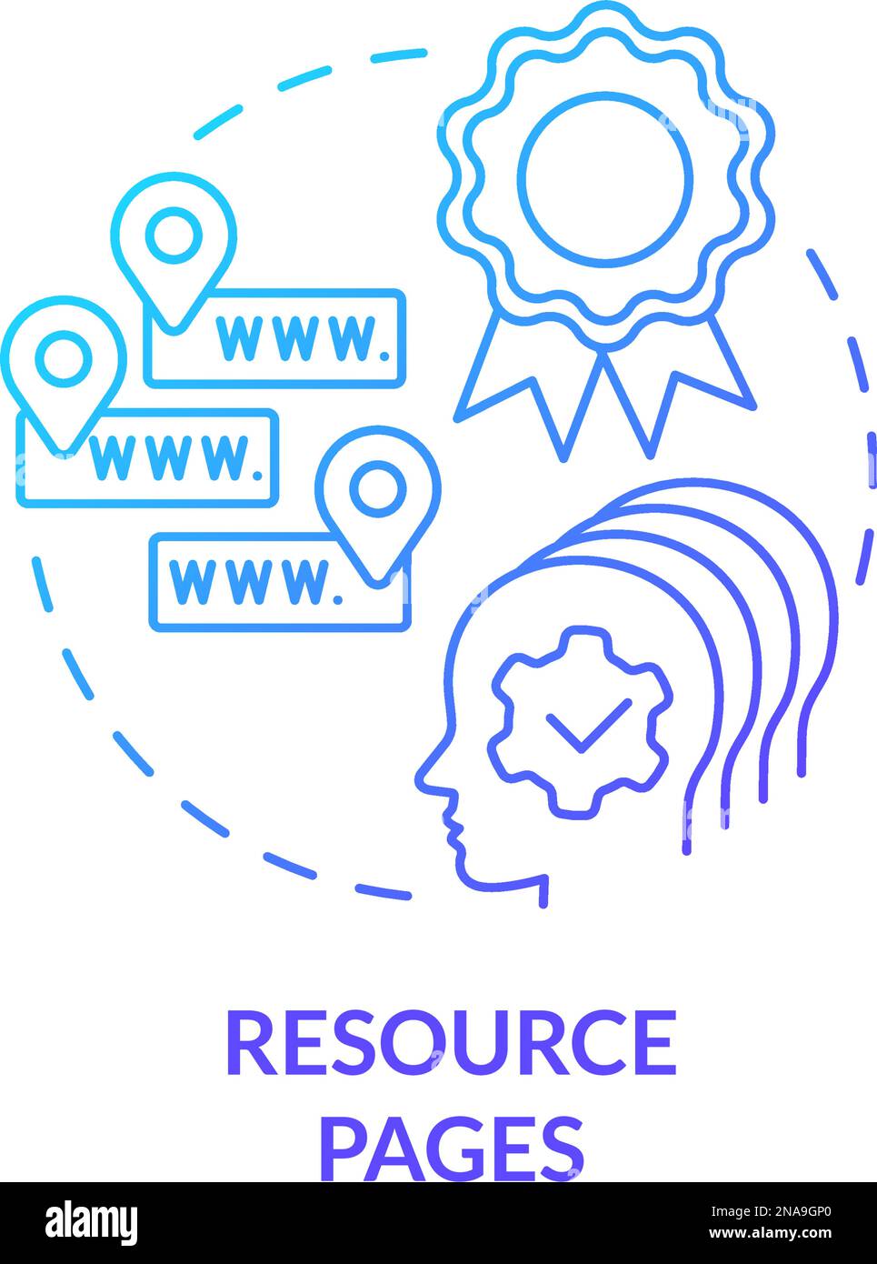 Resource pages blue gradient concept icon Stock Vector Image & Art - Alamy