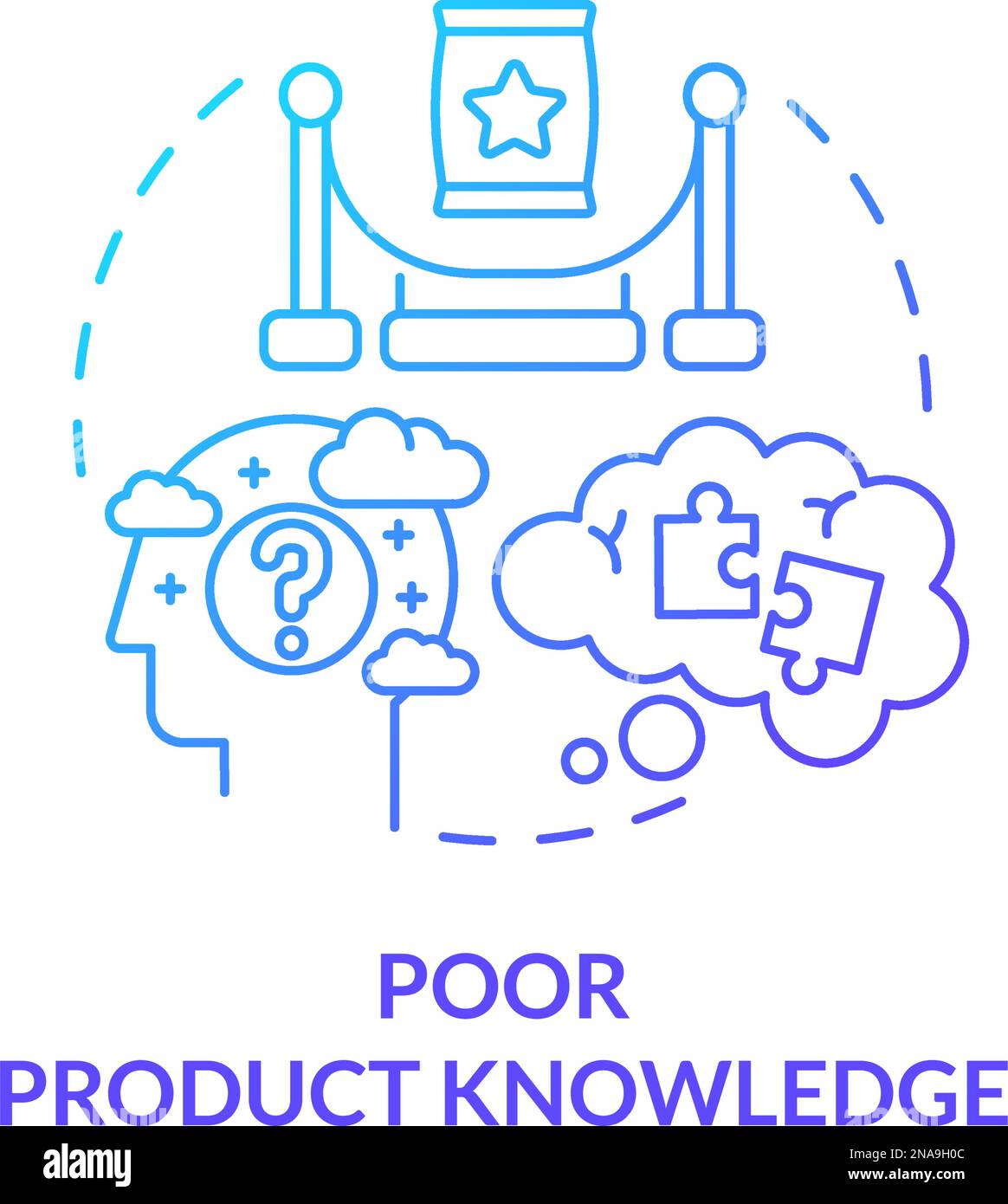Poor product knowledge blue gradient concept icon Stock Vector Image ... Poor product knowledge blue gradient concept icon Stock Vector Image ...