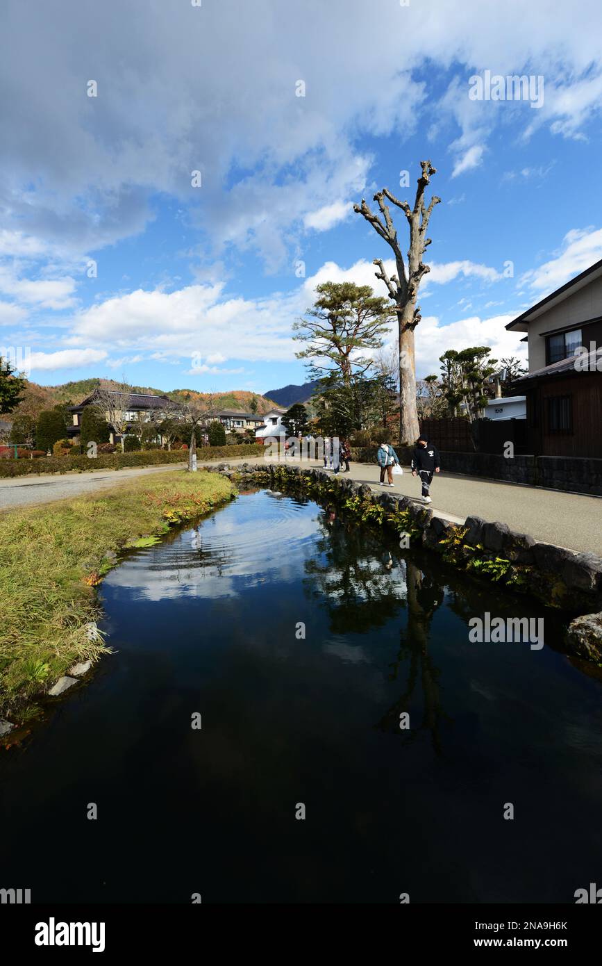 Kagami-ike Pond, Oshino Hakka village, Yamanashi prefecture, Japan ...