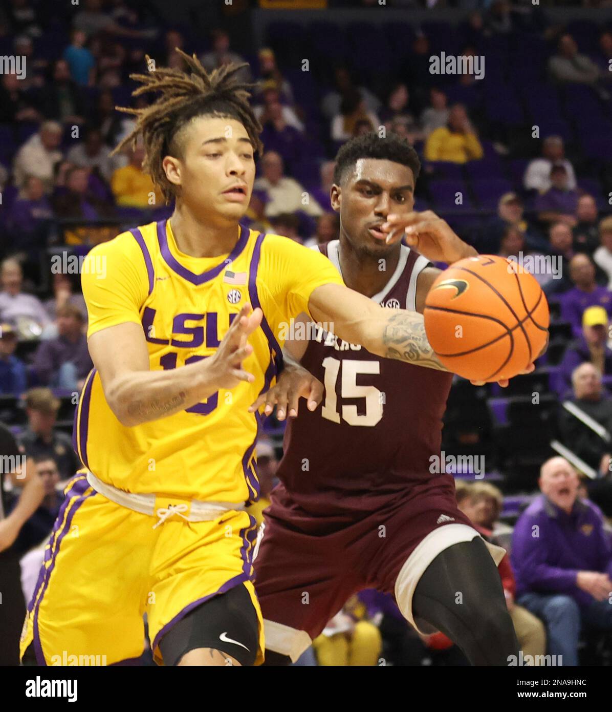 LSU Tigers forward Jalen Reed (13) and Texas A&M Aggies forward Henry ...