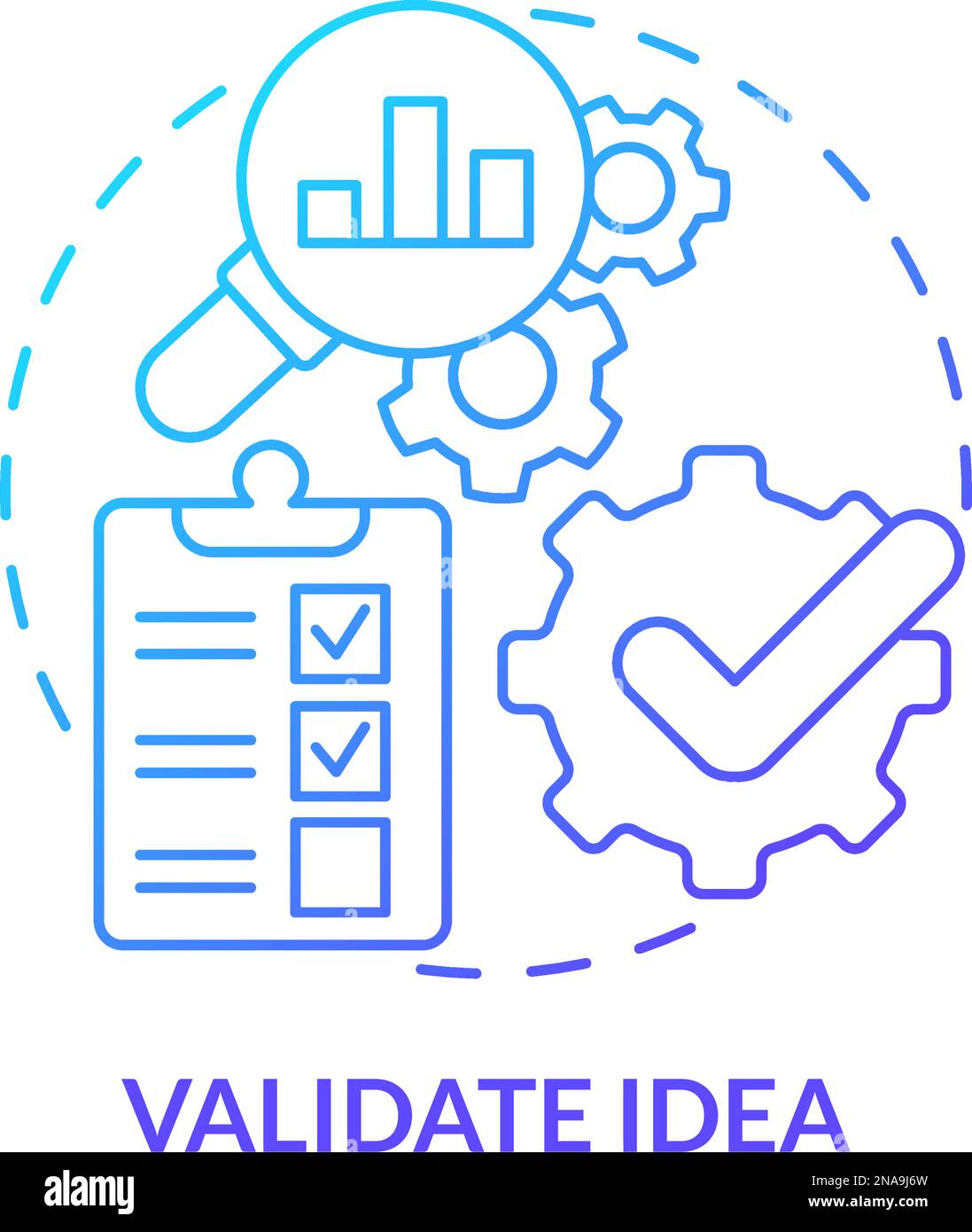 Validate idea blue gradient concept icon Stock Vector Image & Art - Alamy