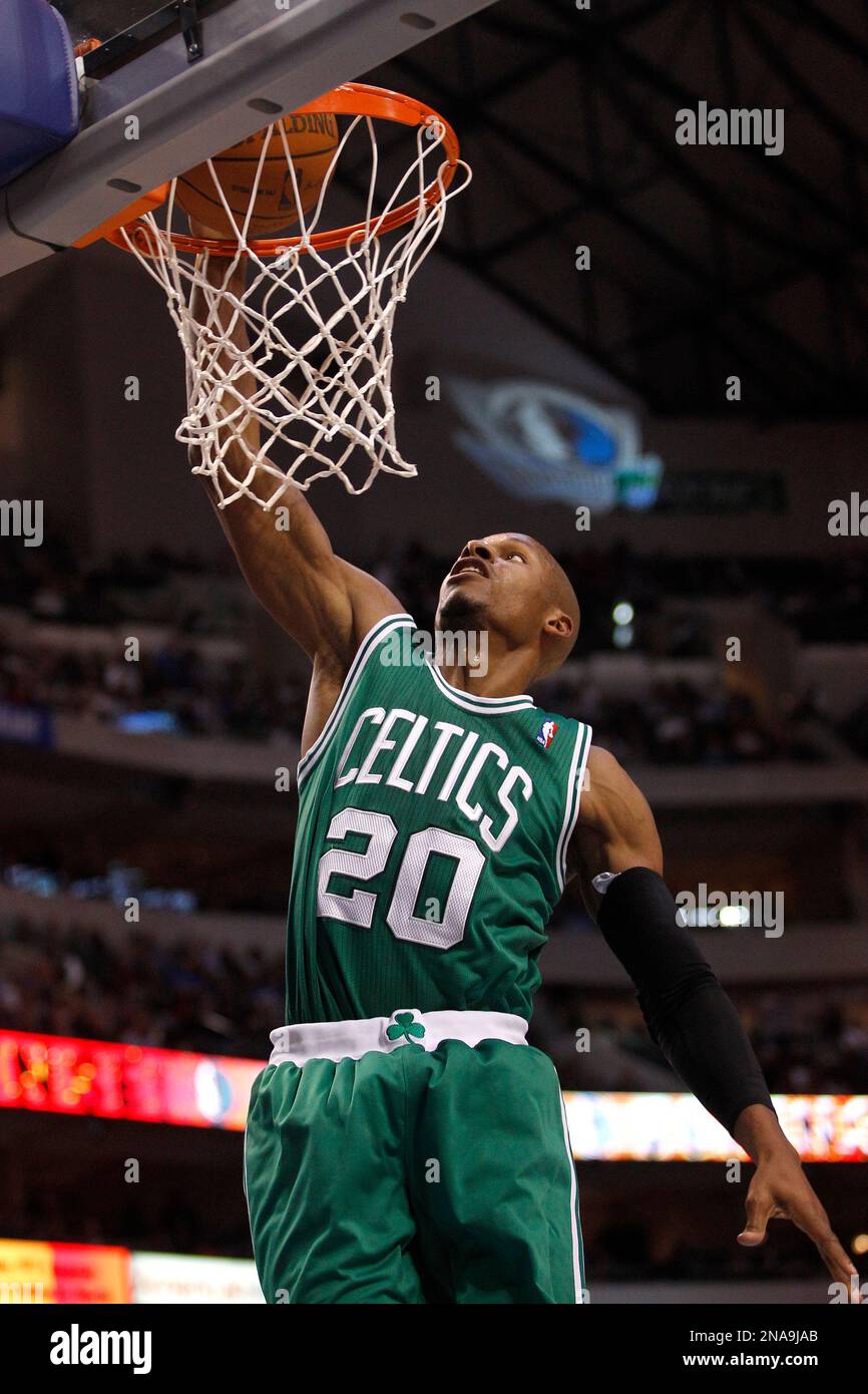 Boston Celtics guard Ray Allen (20) dunks against the Dallas Mavericks ...
